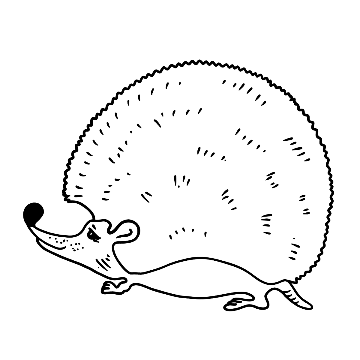 Mewarnai gambar landak untuk balita - Online dan Cetak Gratis!