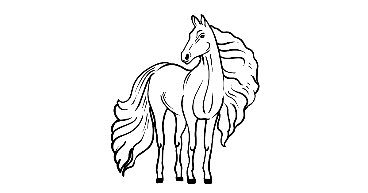 Hestehopping Tegninger Til Fargelegging