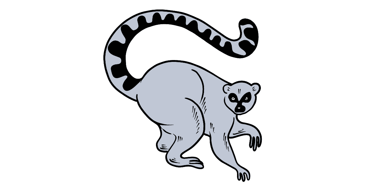 Tegning til farvning lemur - Online og Print gratis!
