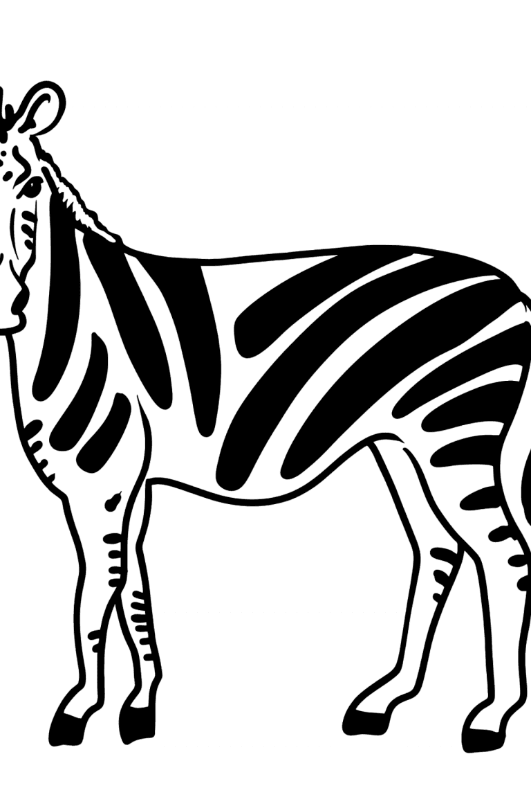 Omalovánka zebra ♥ Online nebo Vytisknout Zdarma pro děti!