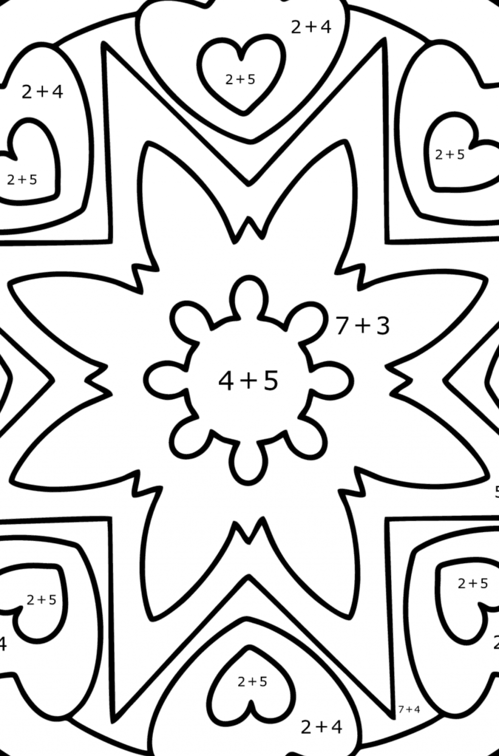Dibujos de matemáticas - sumas para colorear ♥ Imprime y en Línea