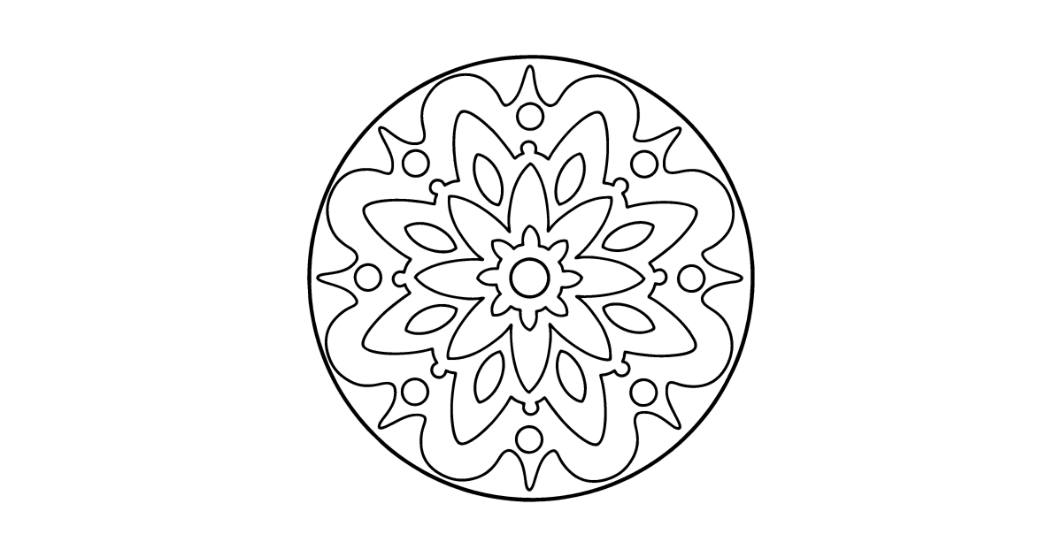 Mandala coloring page - 22 elements ♥ Online and Print for Free!