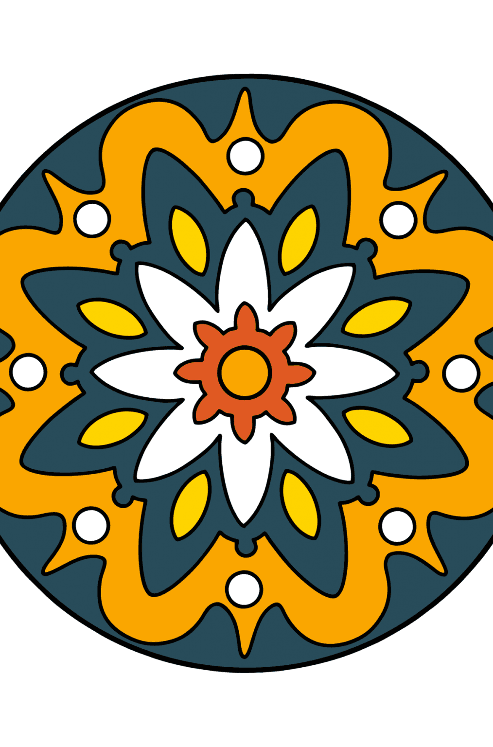 Mandala coloring page - 21 elements ♥ Online and Print for Free!