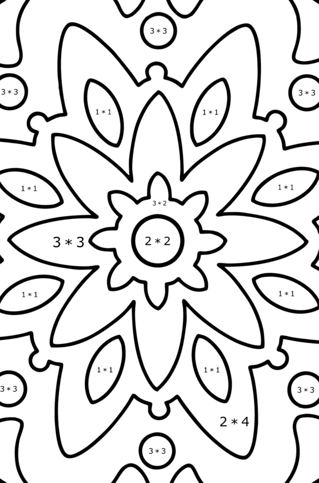 Mandala coloring page - 22 elements ♥ Online and Print for Free!