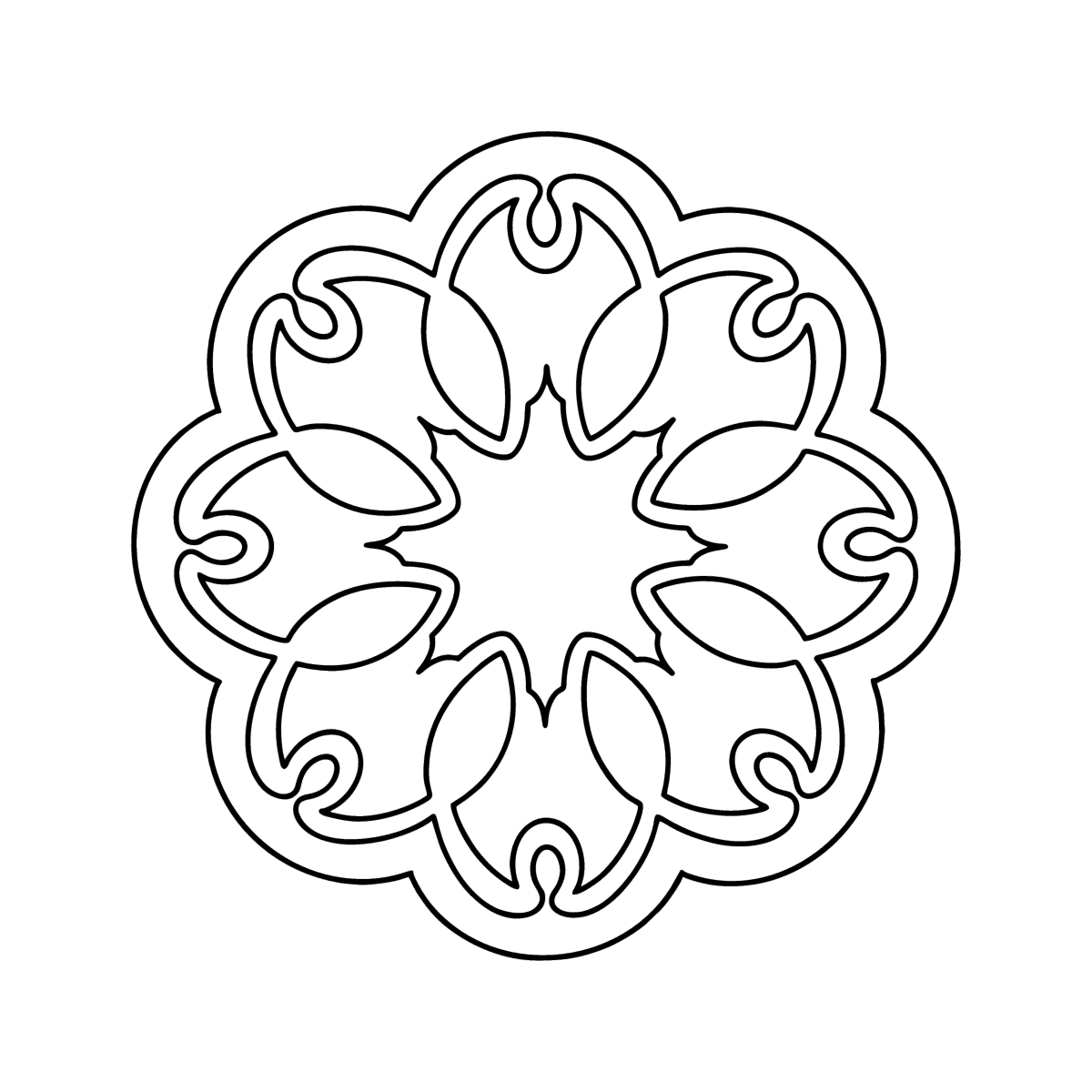 Mandala coloring page - 4 elements ♥ Online and Print for Free!