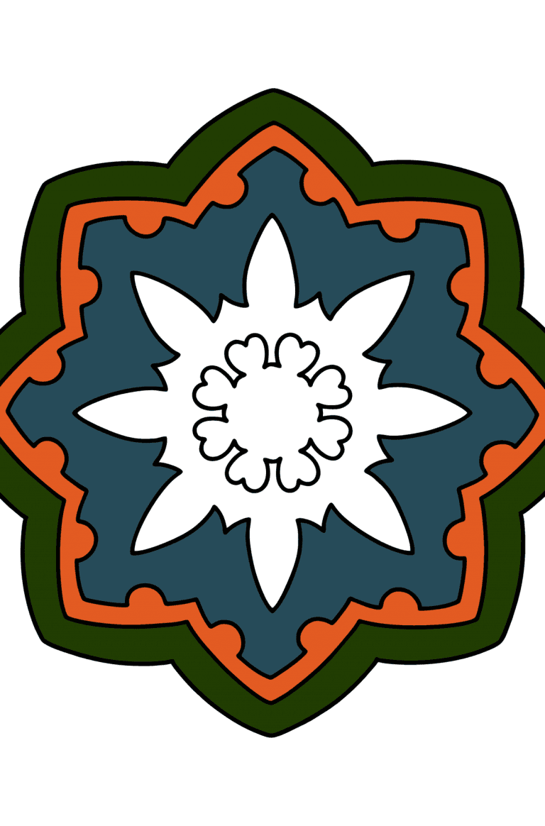 Mandala coloring page - 4 elements ♥ Online and Print for Free!