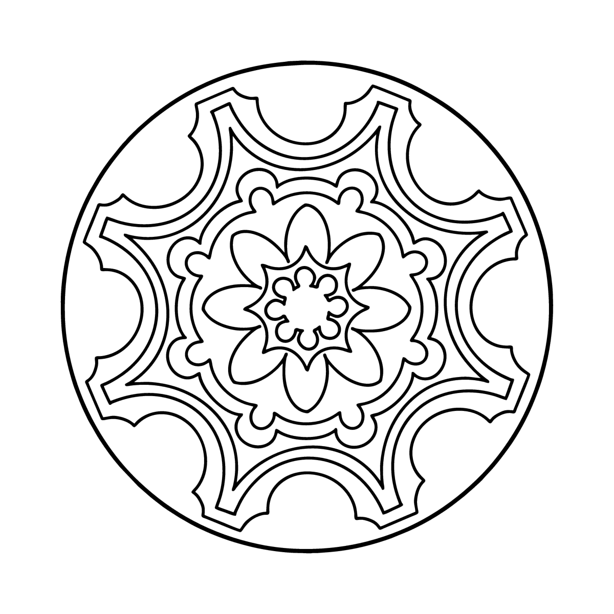 Mandala coloring page - 9 elements ♥ Online and Print for Free!