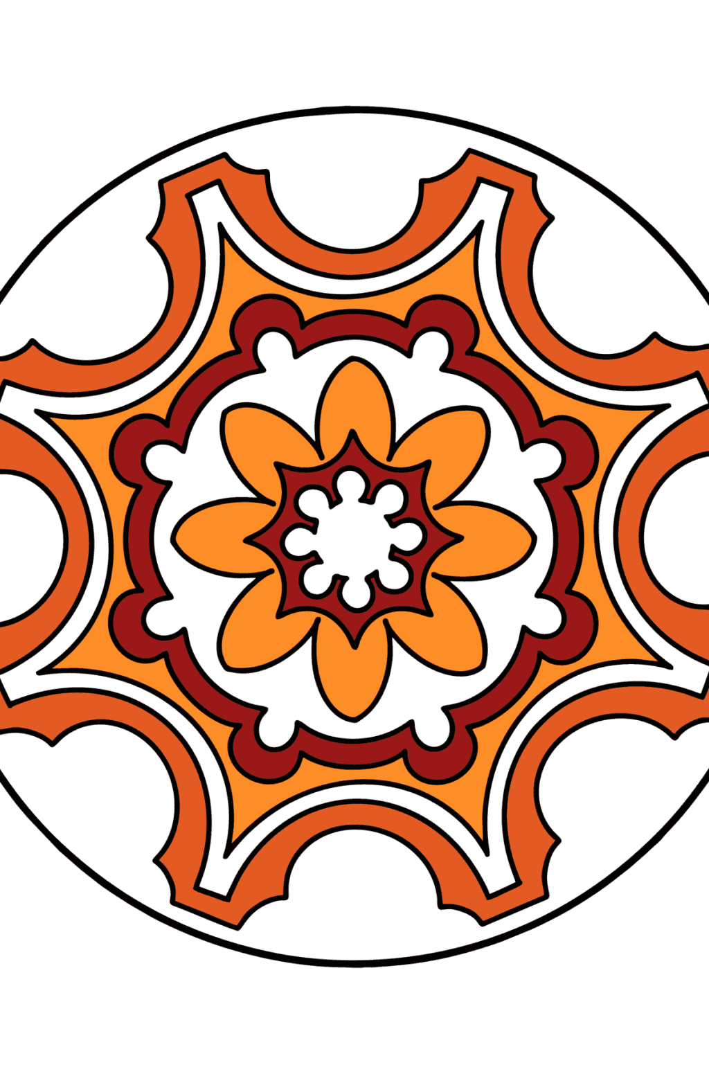 Mandala coloring page - 21 elements ♥ Online and Print for Free!