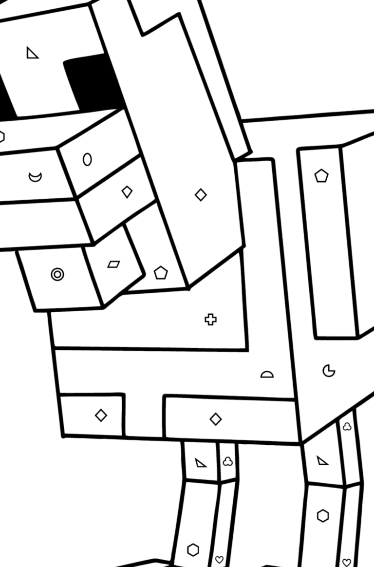 Målarbild Minecraft Chicken | Coloring-for-Kids.com