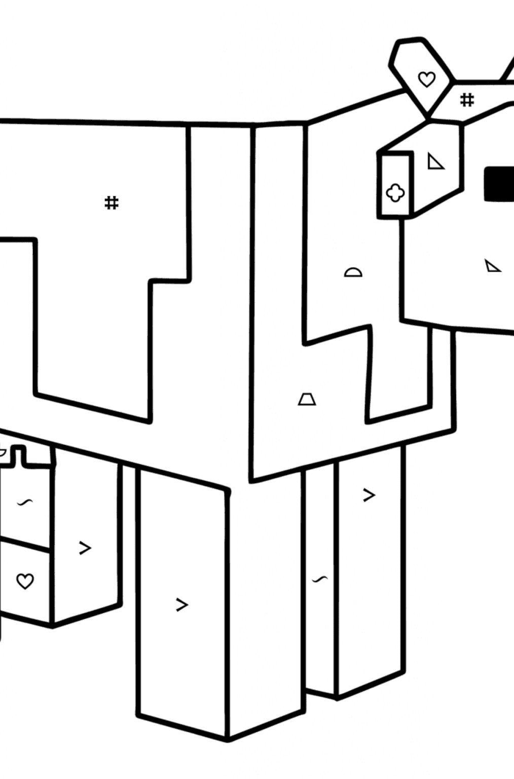Boyama sayfası Minecraft Cow | Coloring-for-Kids.com