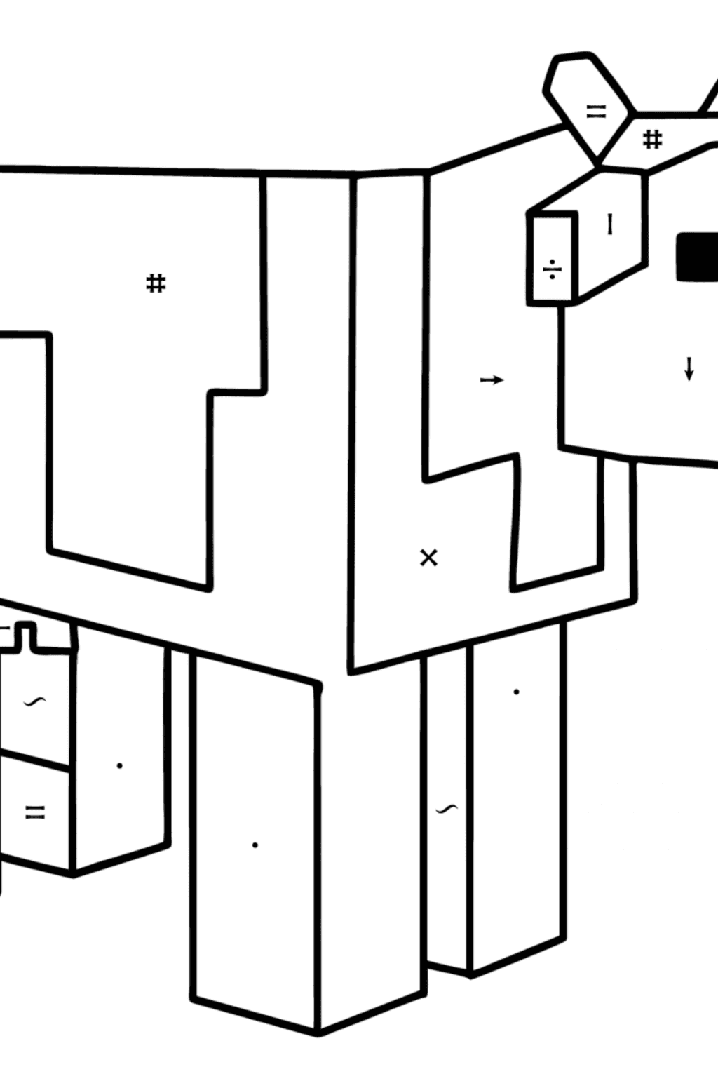 Boyama sayfası Minecraft Cow | Coloring-for-Kids.com