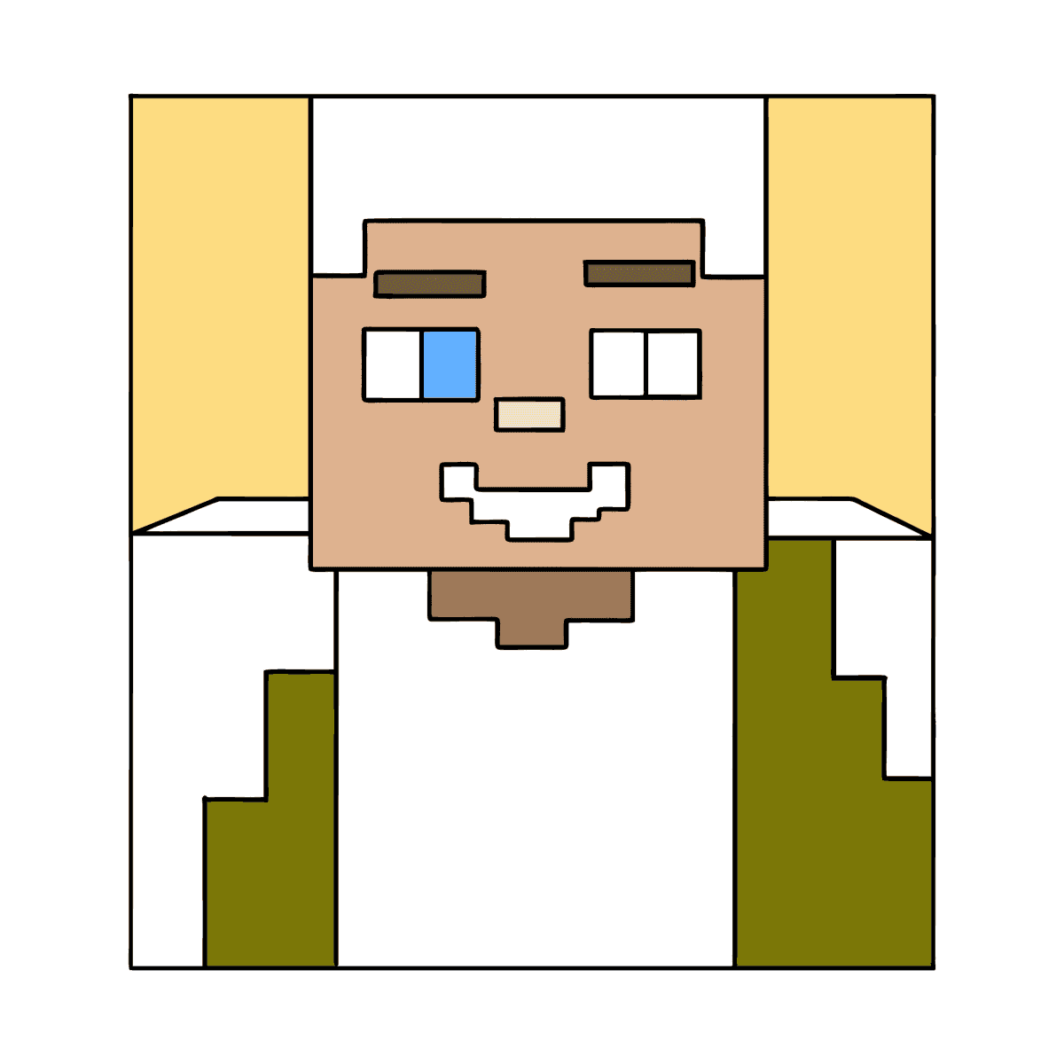 Dibujo de Minecraft Grotesque Steve para colorear ♥ en Línea