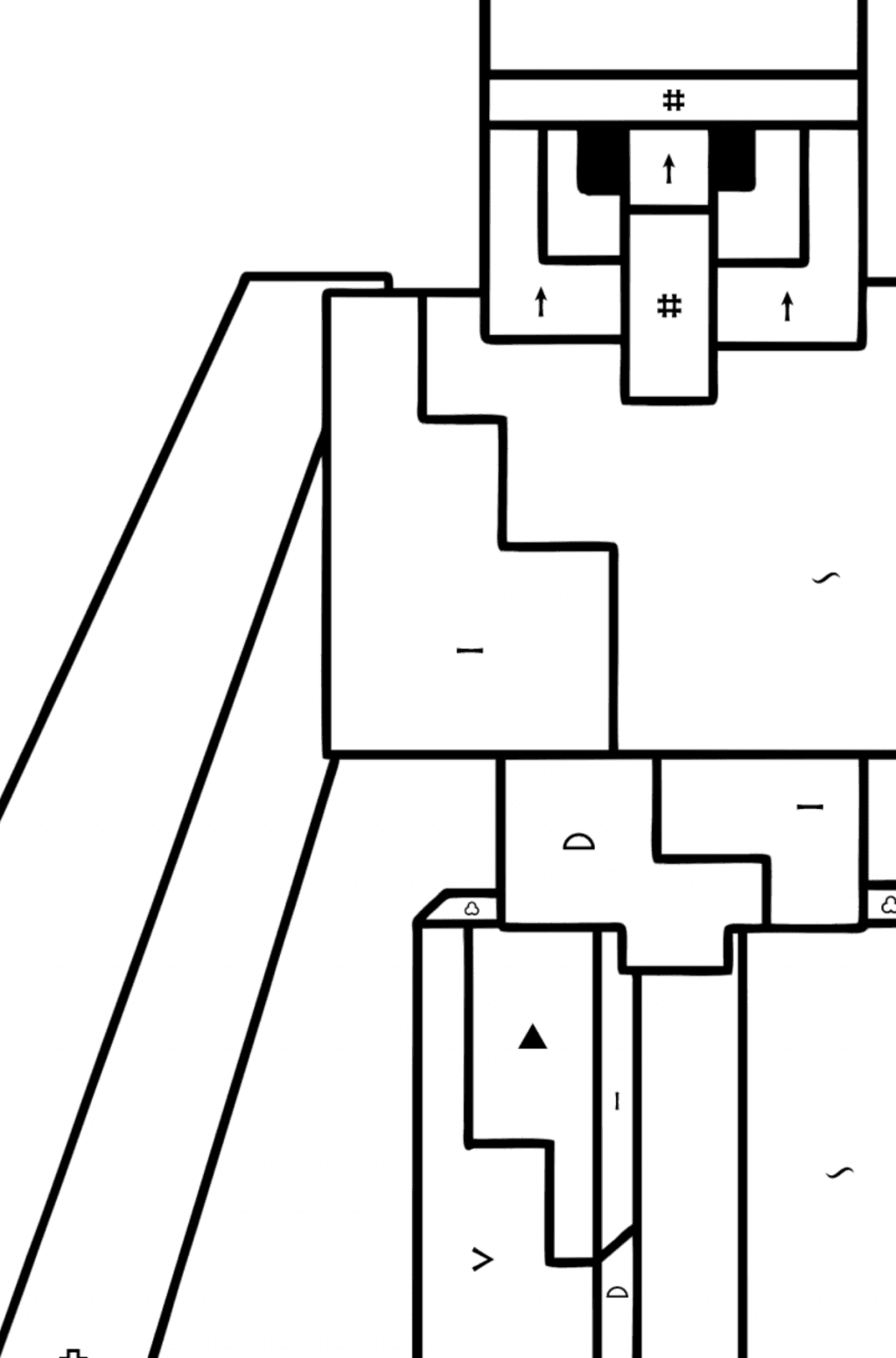 Tegning til fargelegging Minecraft Iron Golem | Coloring-for-Kids.com