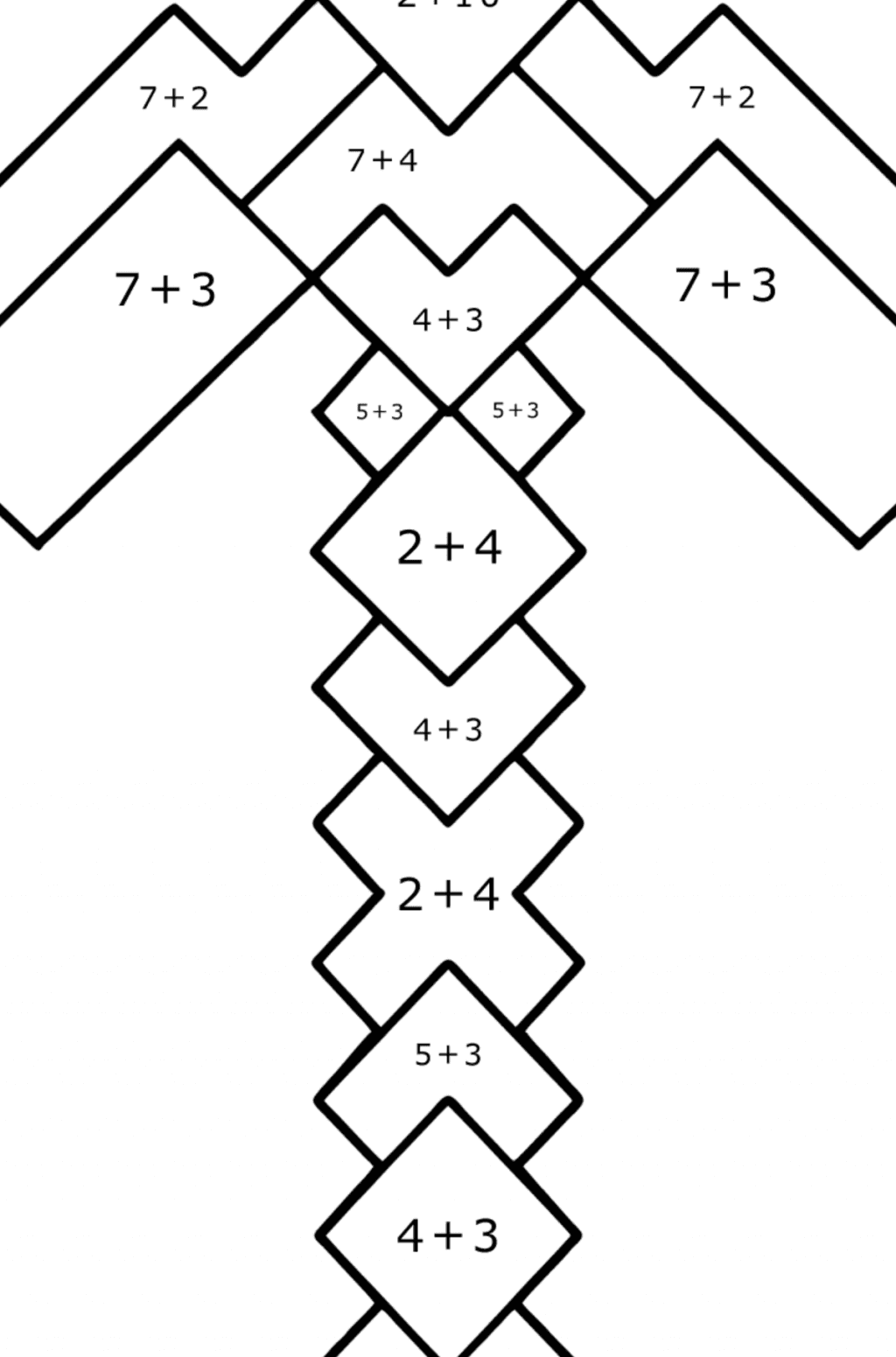 Minecraft Pickaxe coloring page ♥ Online and Print for Free!