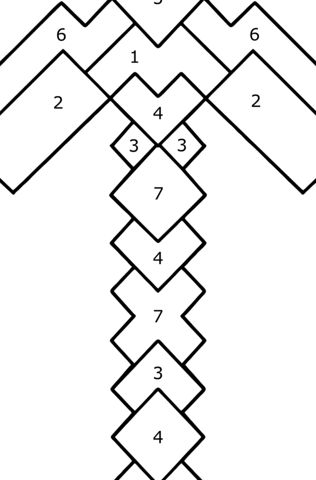 Minecraft Pickaxe coloring page ♥ Online and Print for Free!