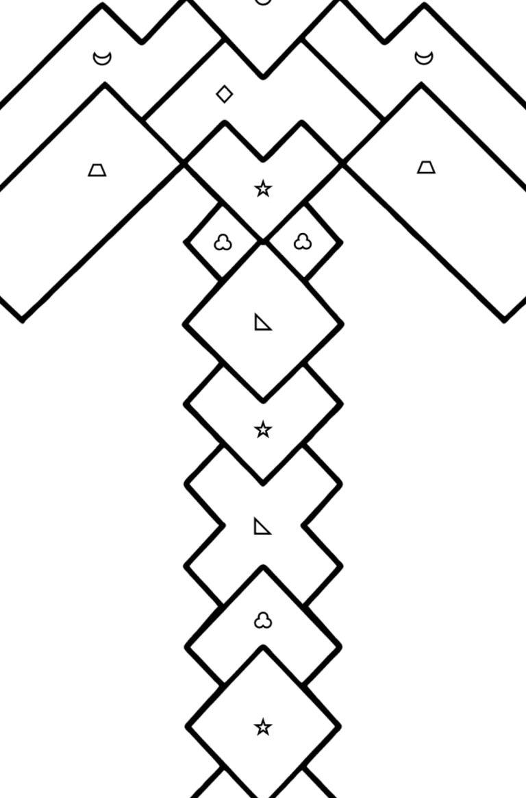 Minecraft Pickaxe coloring page ♥ Online and Print for Free!