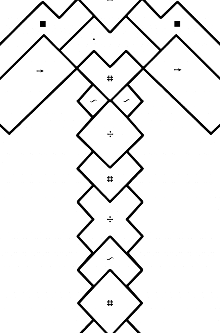 Minecraft Pickaxe coloring page ♥ Online and Print for Free!