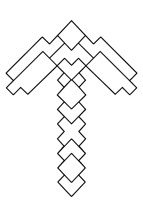 Minecraft Pickaxe coloring page ♥ Online and Print for Free!