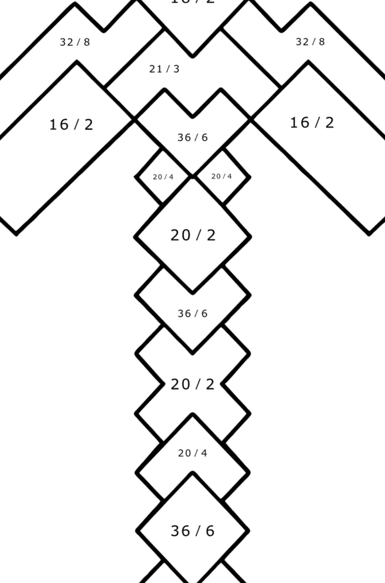 Minecraft Pickaxe coloring page ♥ Online and Print for Free!