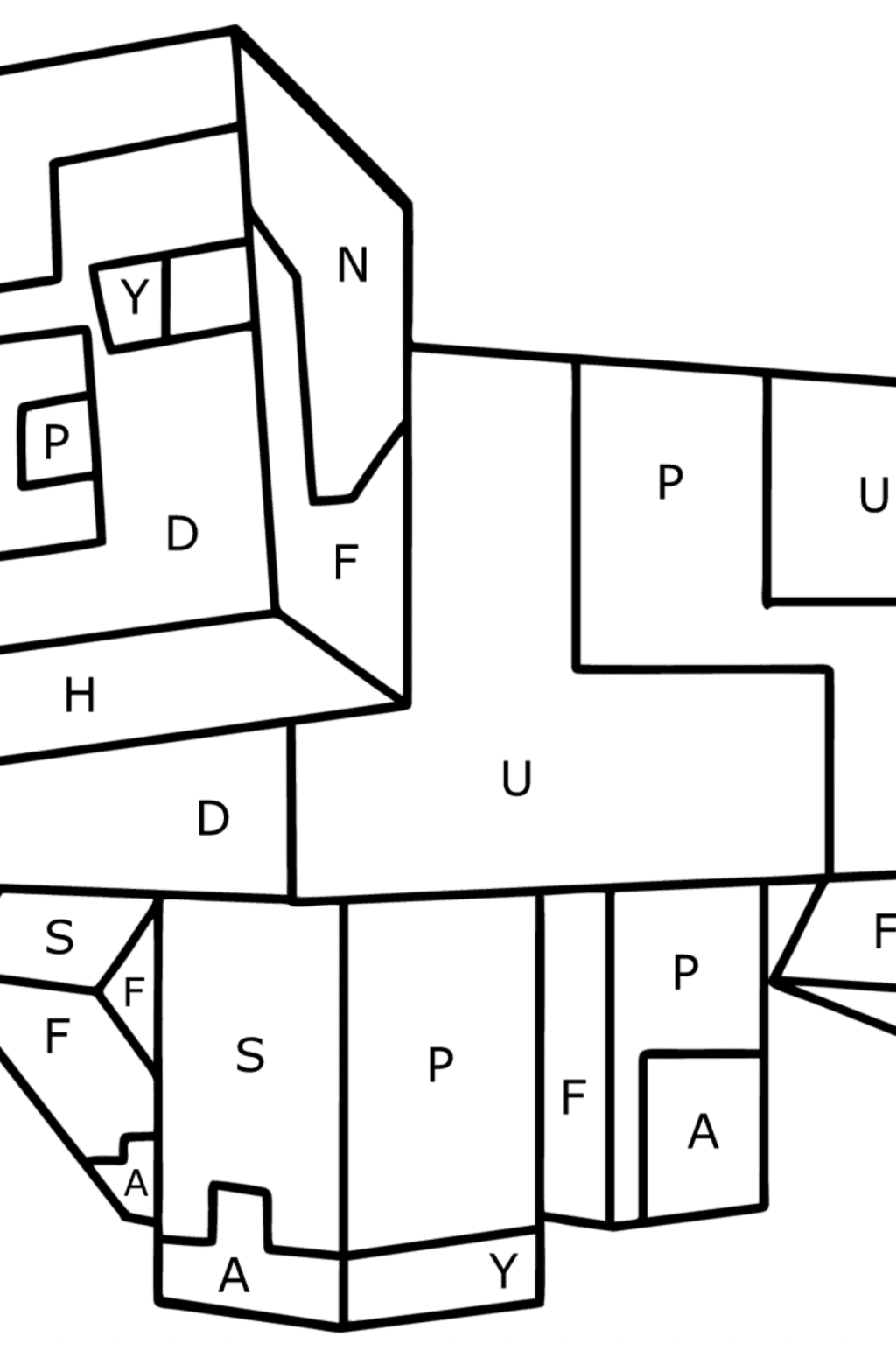 Minecraft Pig coloring page ♥ Online and Print for Free!