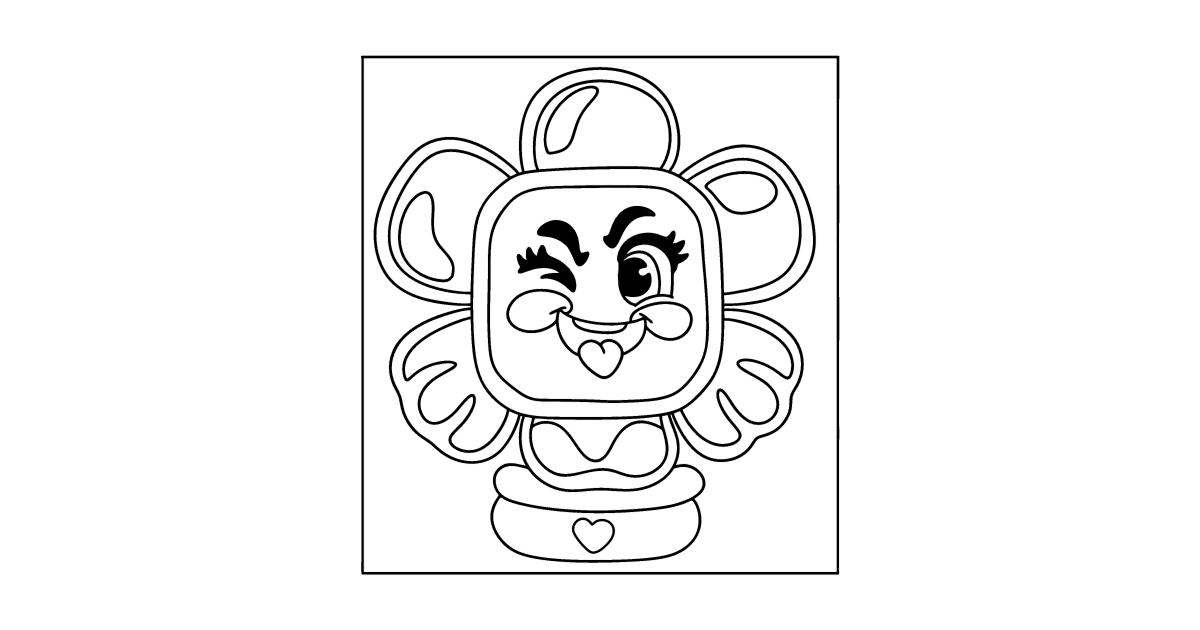 Coloring page Moji Pops Flowy ♥ Online and Print for Free!