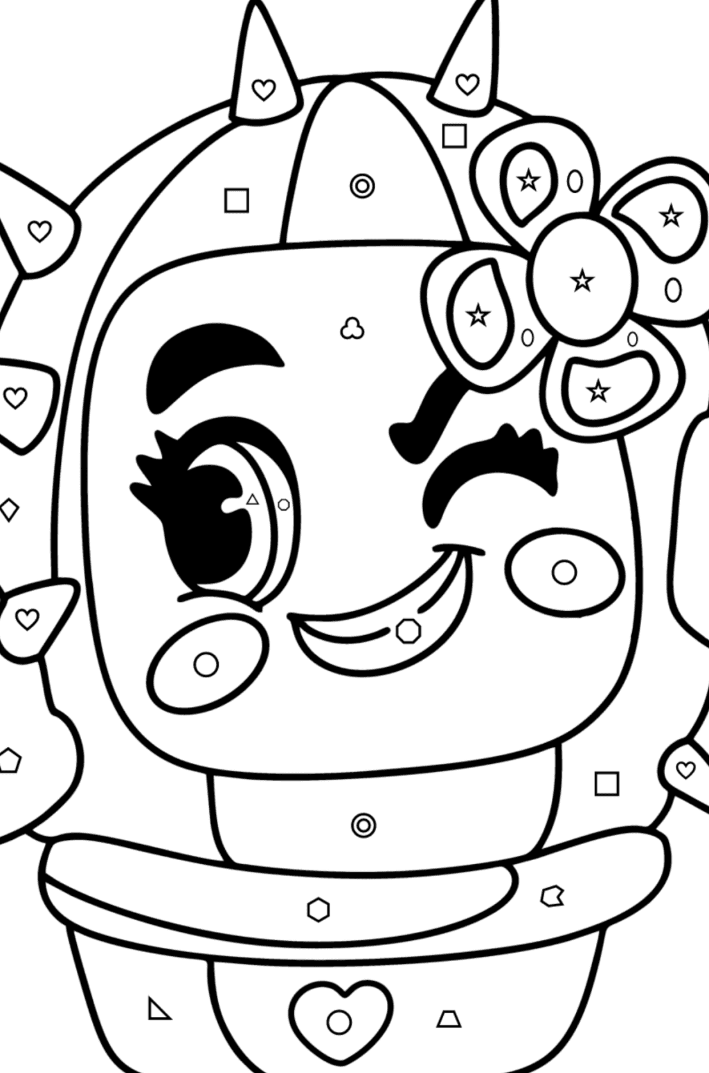 Coloring page Moji Pops Kaktia ♥ Online and Print for Free!