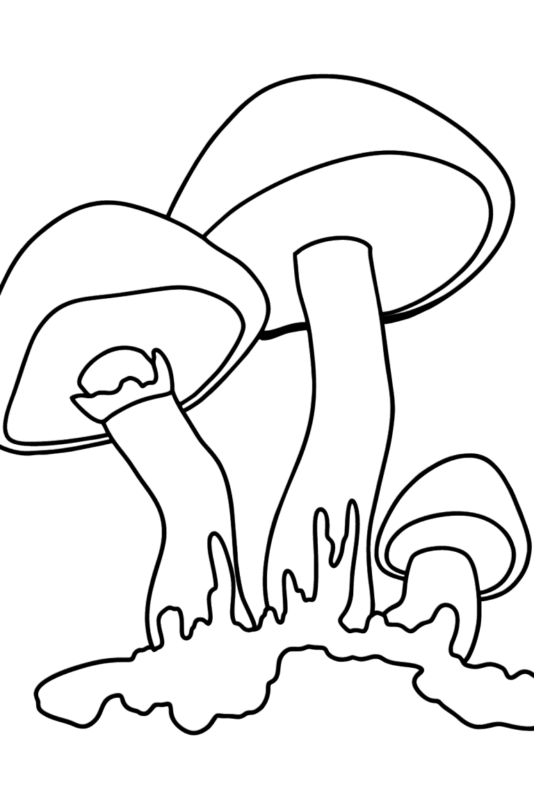 Mewarnai gambar jamur - Unduh, cetak, online untuk anak-anak!