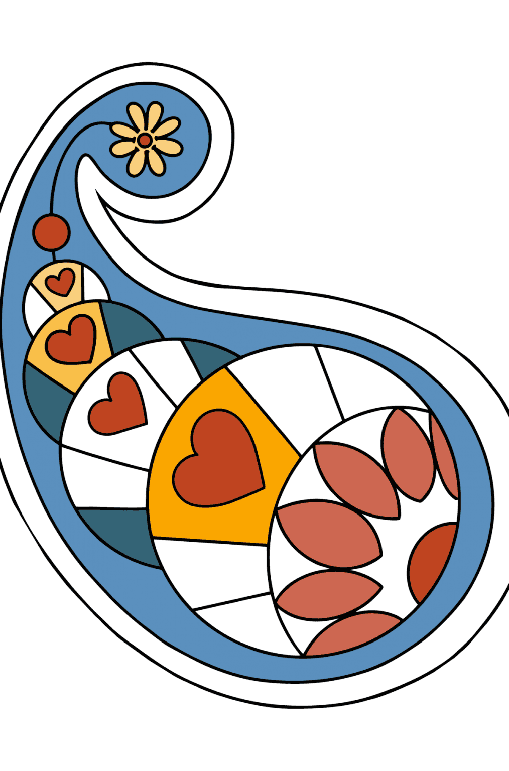 Beautiful Paisley coloring page ♥ Online and Print for Free!