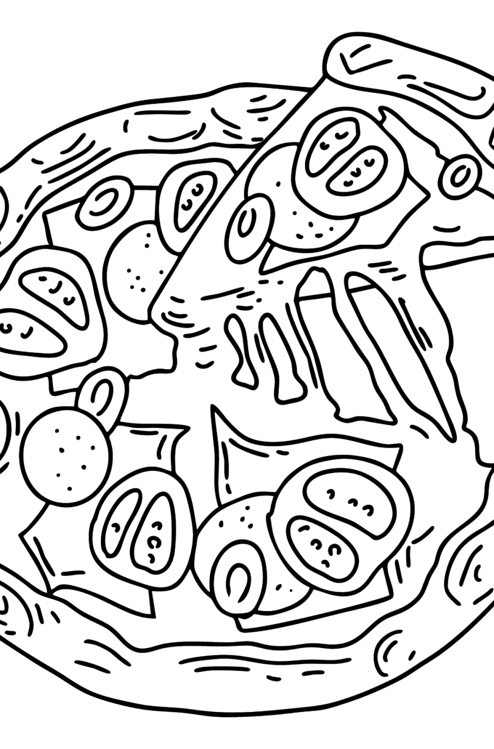 Desene de colorat Pizza ♥ Descărcați, imprimați, online!