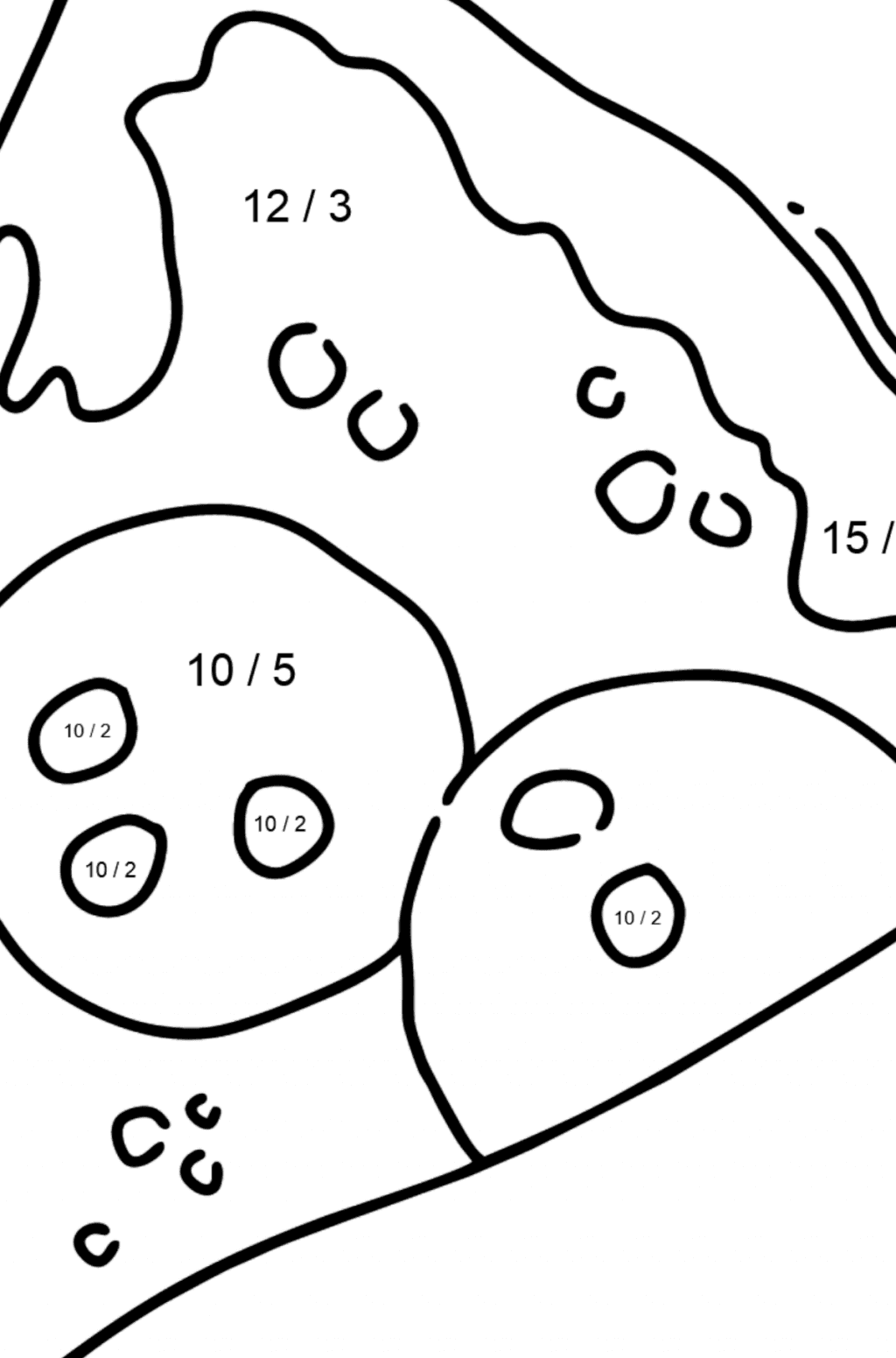 Pepperoni Pizza coloring page ♥ Online or Printable for Free!