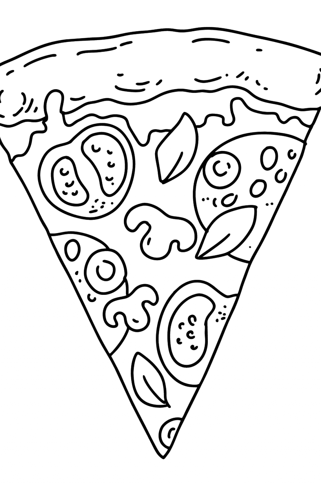 Dibujo de Pizza para colorear ♥ Imprime y Colorea en Línea Gratis