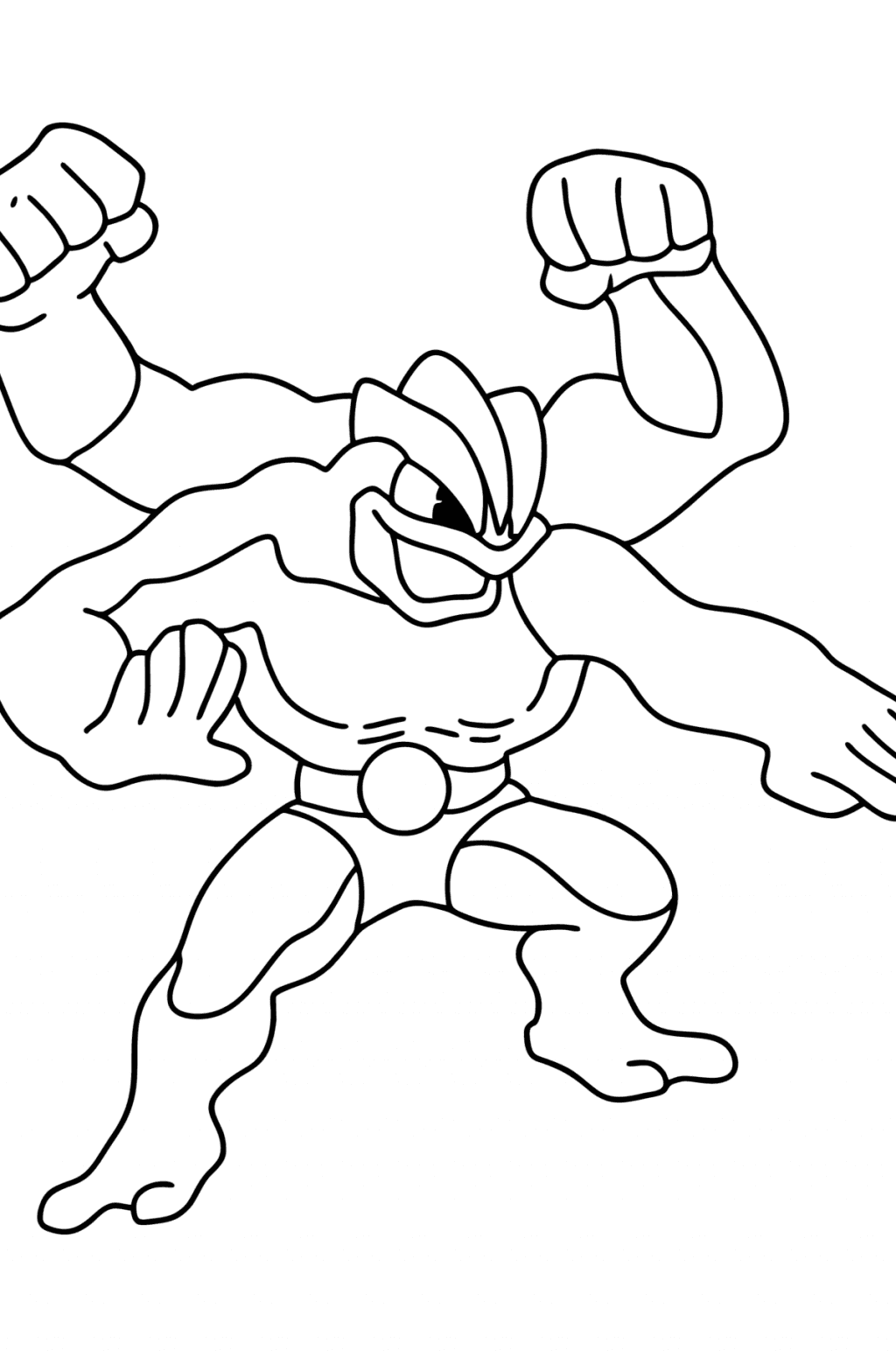Målarbild Pokémon Go Machamp | Coloring-for-Kids.com