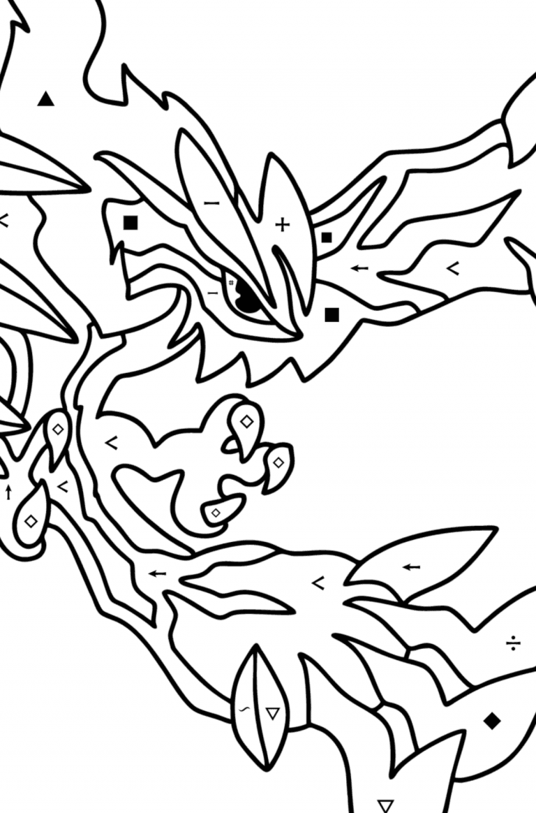 Tegning til fargelegging Pokémon XY Yveltal ♥ Online og skrive ut