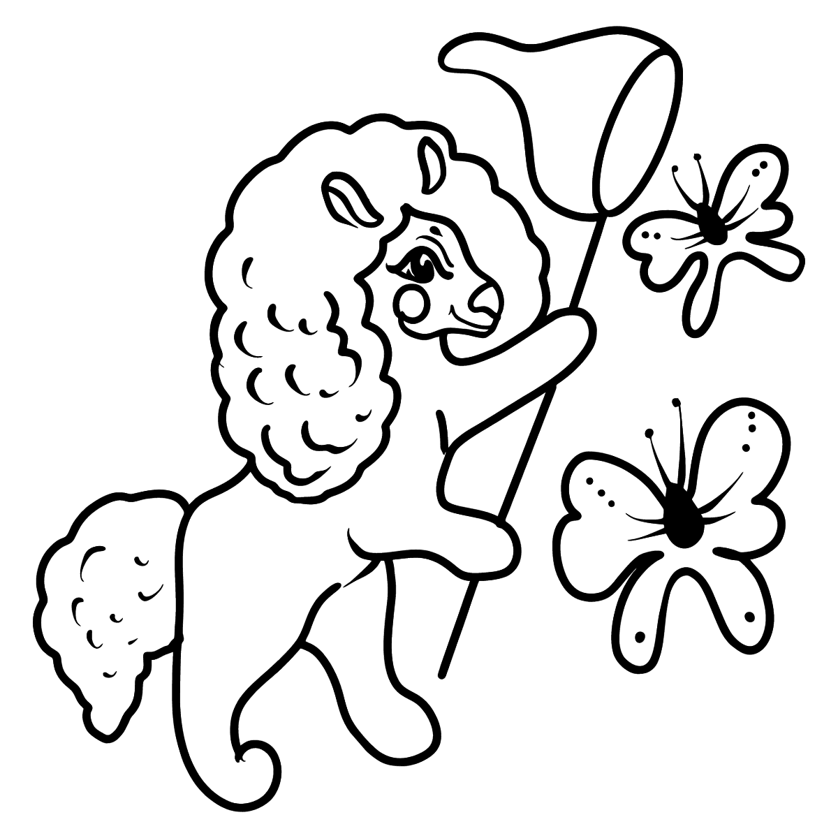 Pony Catching Butterflies coloring page ♥ Print and Online Free!