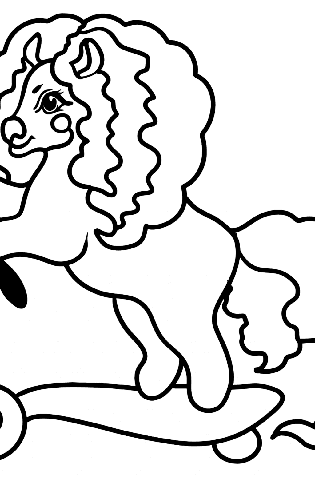 Mewarnai gambar kuda poni - Unduh, cetak, online untuk anak-anak!