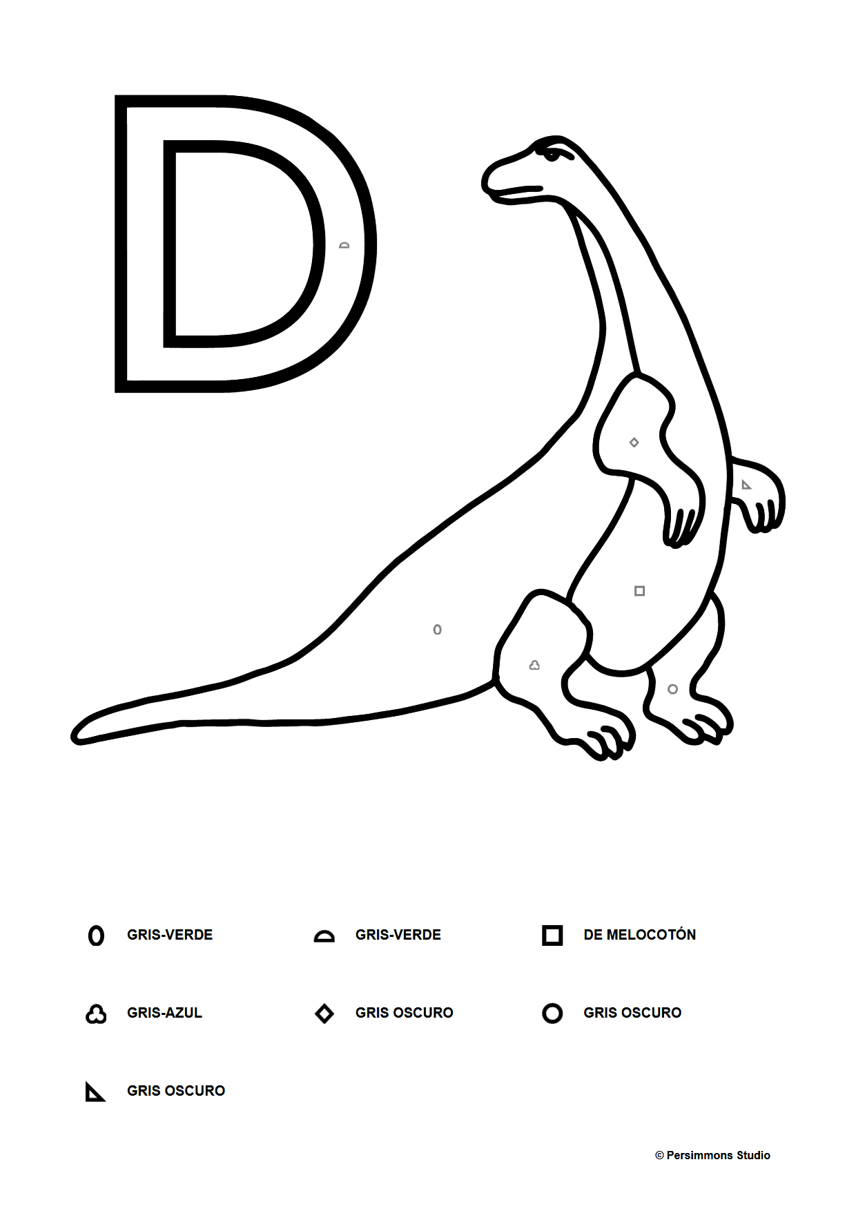 Dibujo de Letra D Portuguesa para colorear ♥ Imprime y en Línea Gratis