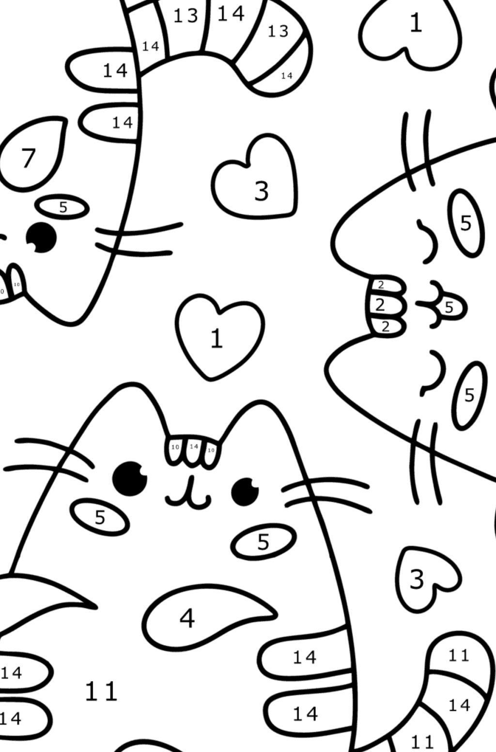 Pusheen Cats сoloring Page ♥ Online And Print For Free