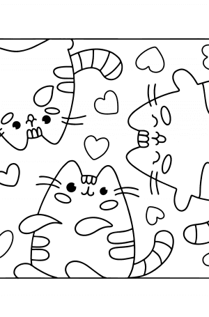 Desene de colorat Pusheen ♥ Descărcați, imprimați, online!