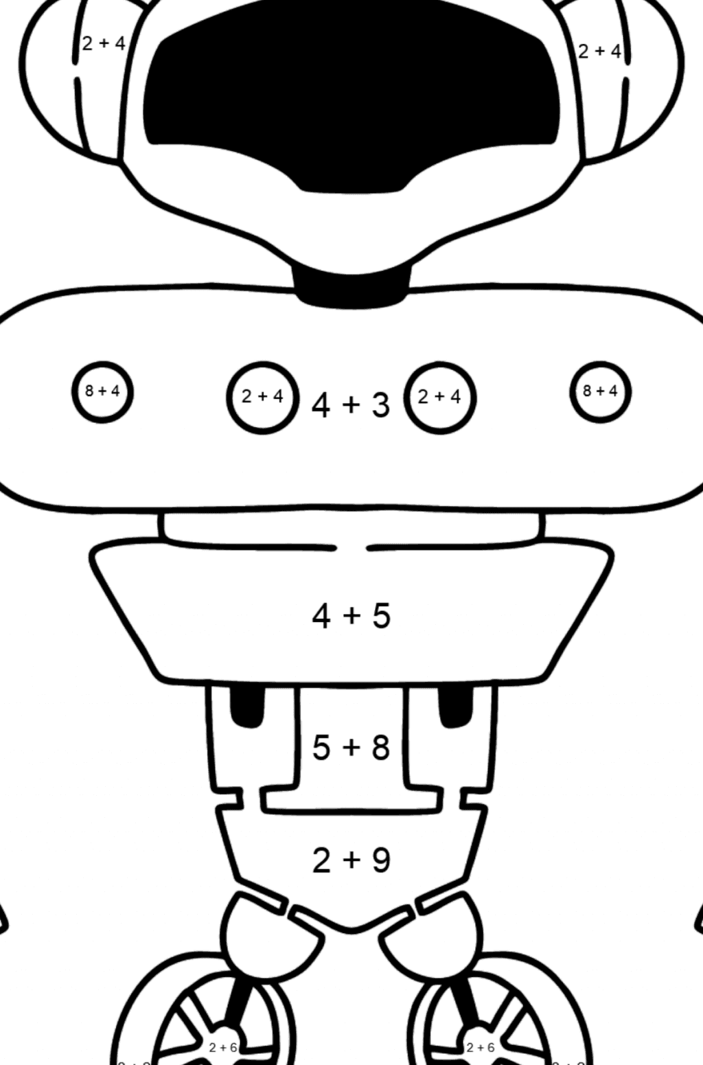 Målarbild robot 1 online & skriv ut | Coloring-for-Kids.com