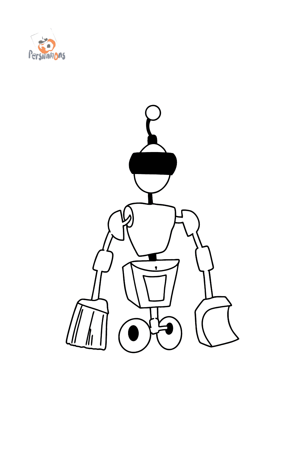 Boyama sayfası Robot Yardımcısı | Coloring-for-Kids.com