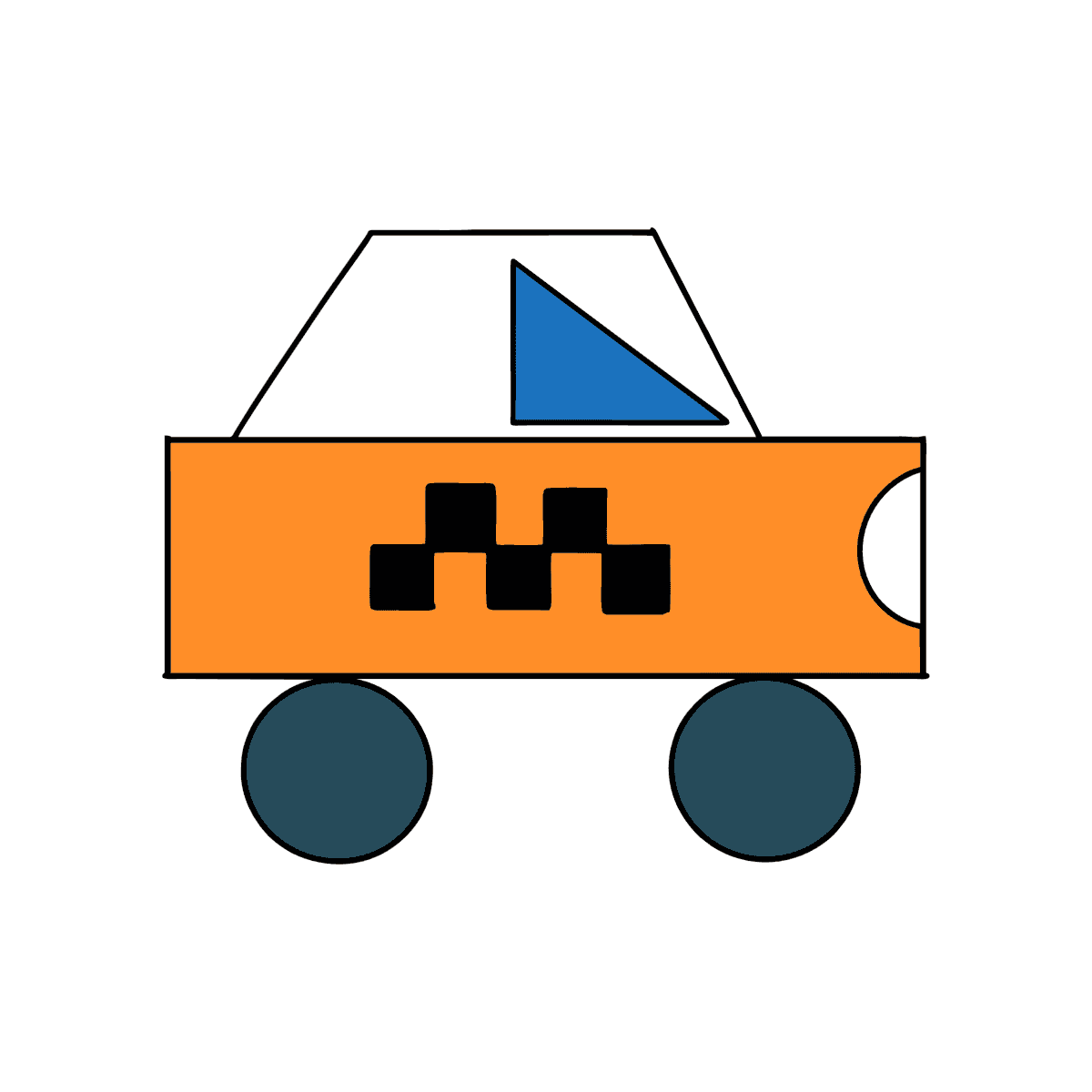 Geometric Taxi coloring page ♥ Online or Printable for Free!