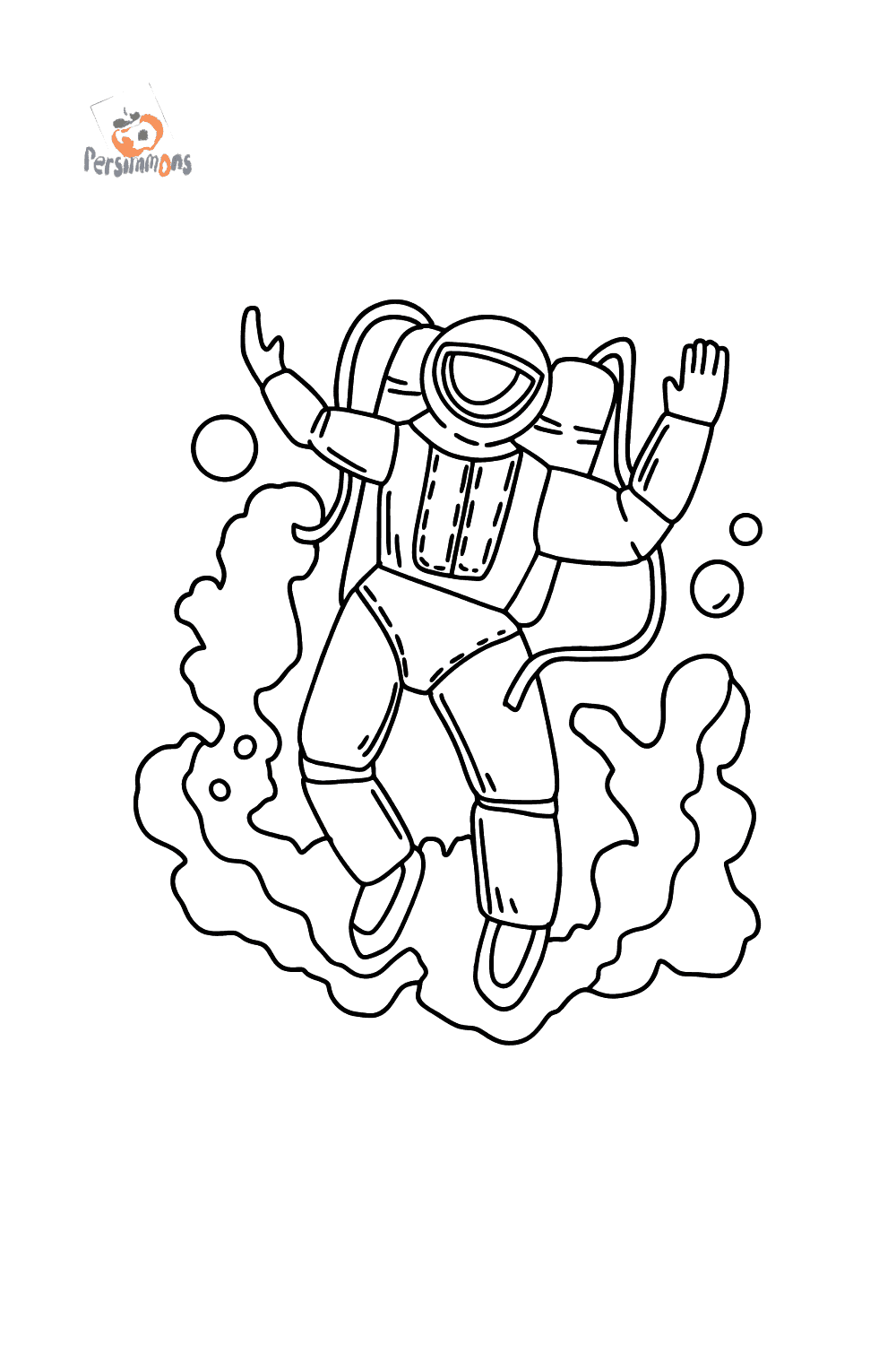 Mewarnai gambar astronot di luar angkasa - Online dan Cetak Gratis!