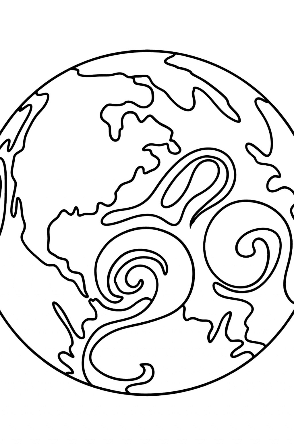 Desen de colorat Planeta Pământ ♥ Online și Imprimați Gratuit!