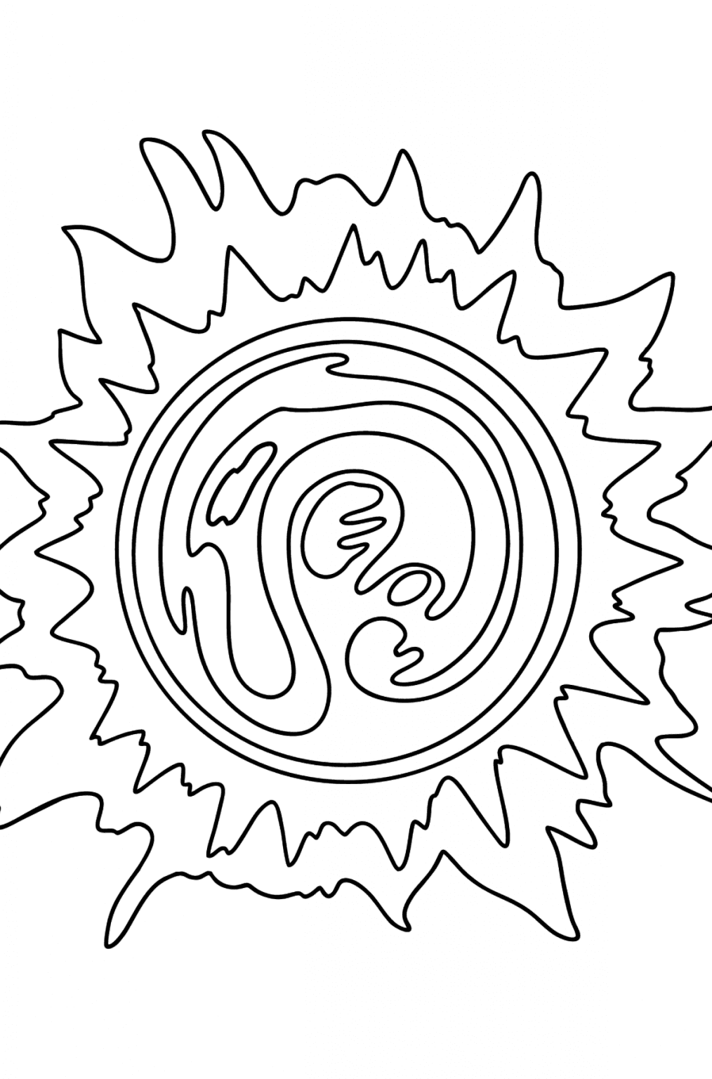 Sun coloring page for kids ♥ Online or Printable for Free!