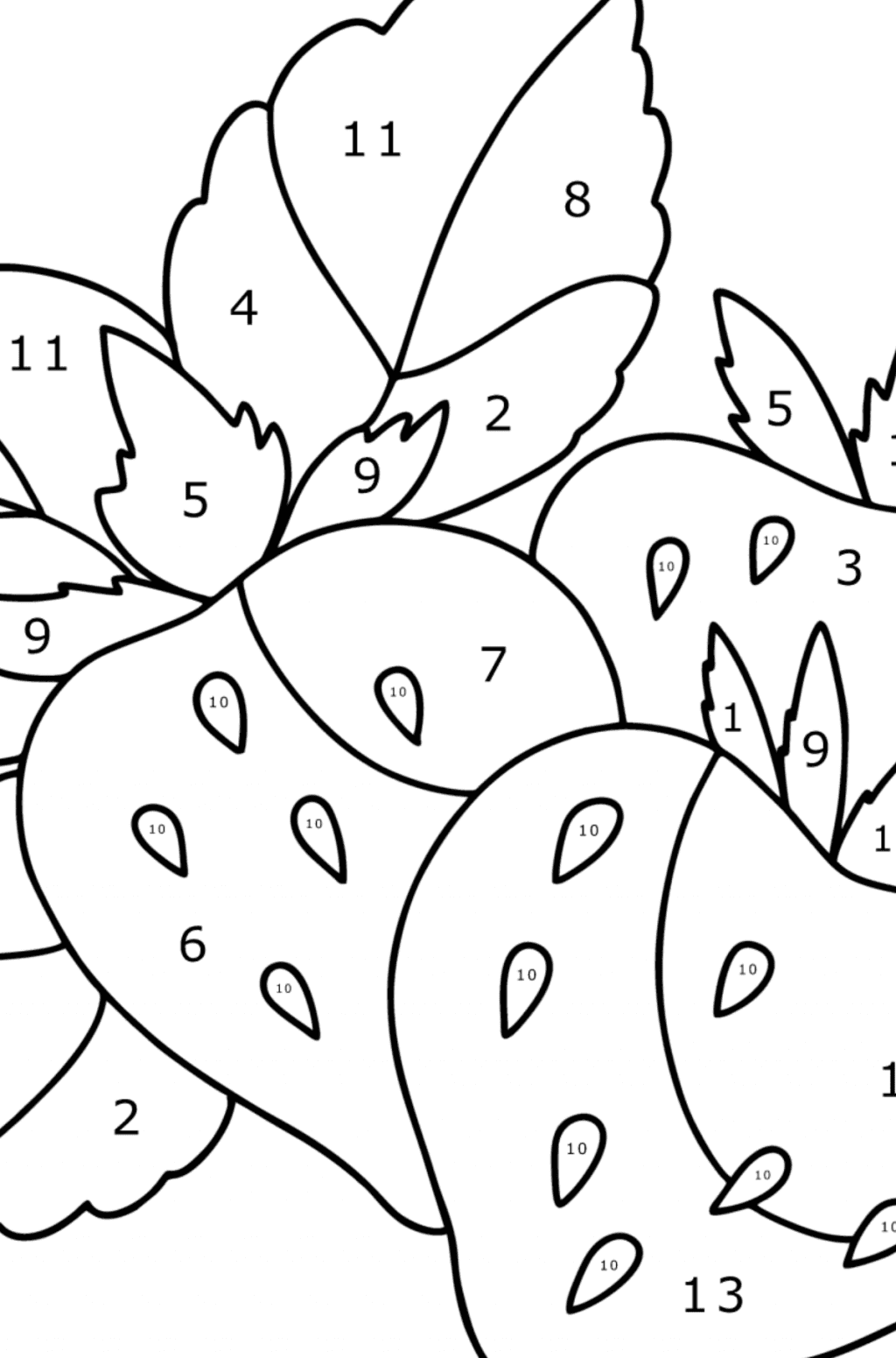 Ripe strawberries сoloring page ♥ Online and Print for Free!