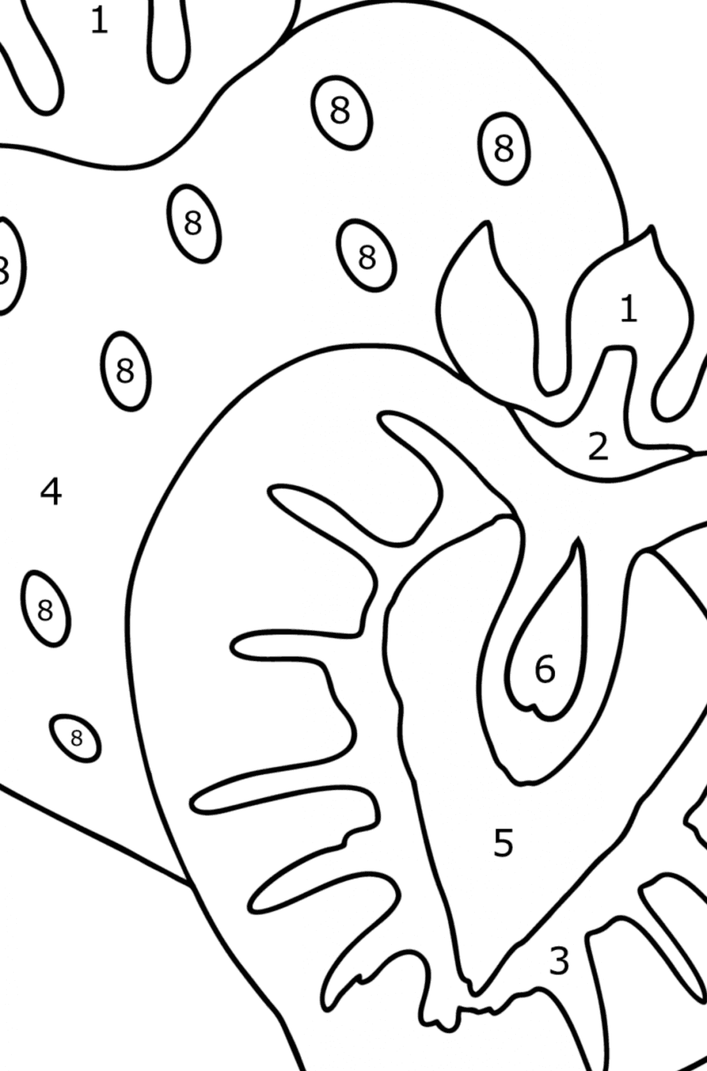 Delicious strawberries сoloring page ♥ Online and Print for Free!