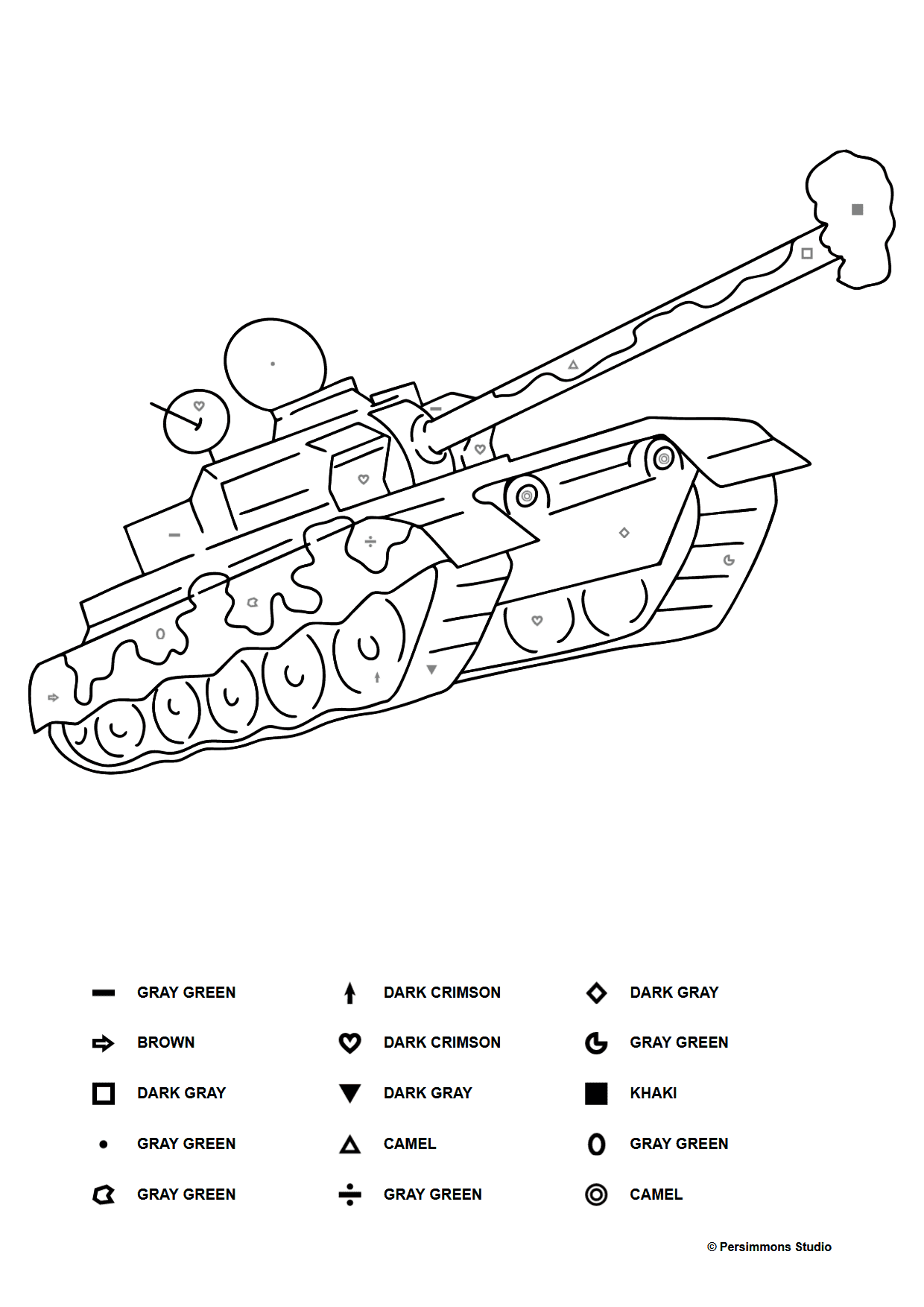 Military Tank coloring page ♥ Free Online!