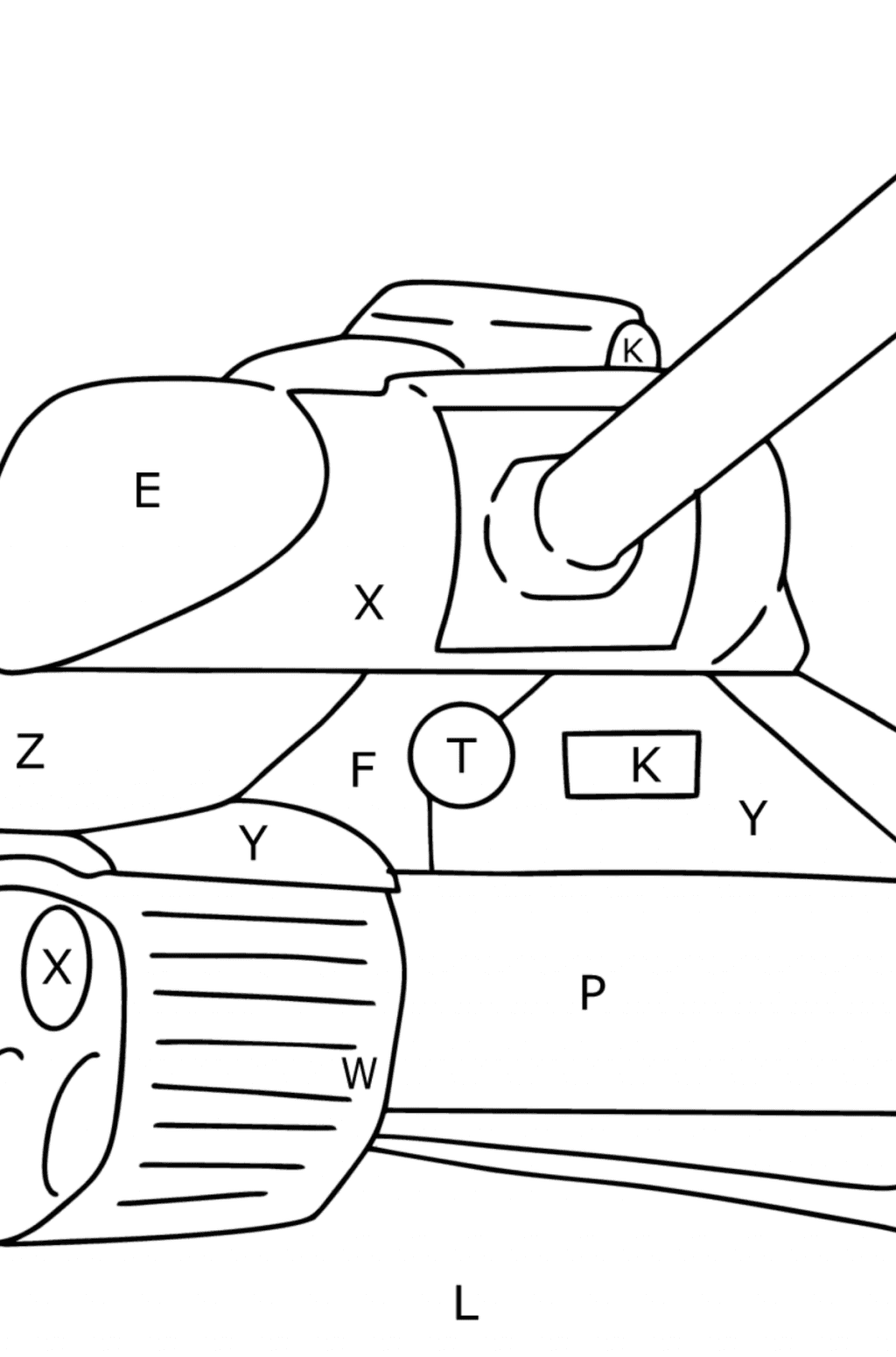 Kleurplaat tank IS-2 - Online en uitprinten is gratis!