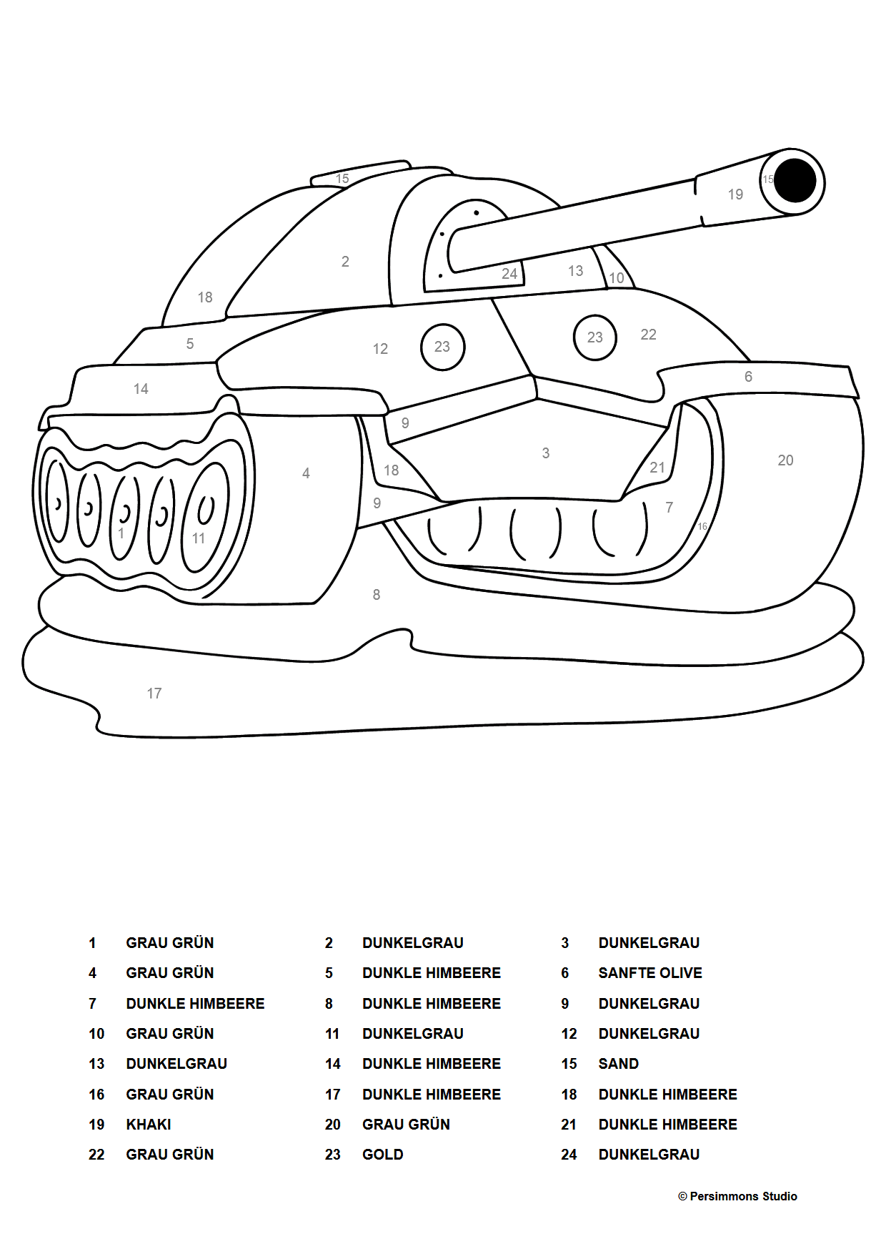 Panzer IS 7 Ausmalbild ♥ Drucken und online!