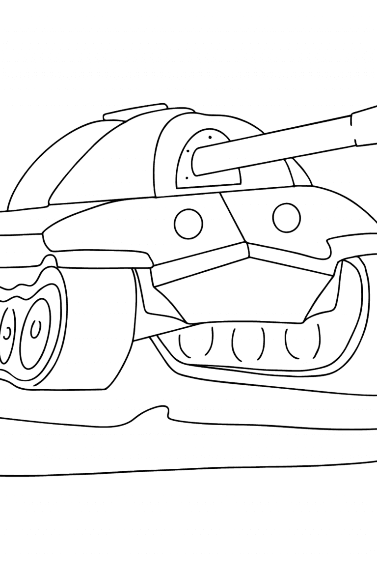 Mewarnai gambar tank - Unduh, cetak, online untuk anak-anak!